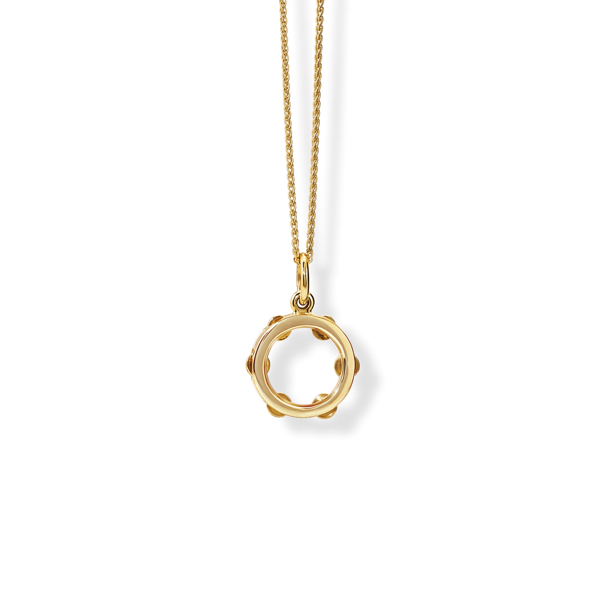 Pandeiro Necklace Pendant Medium Yellow Gold Cassandra Goad